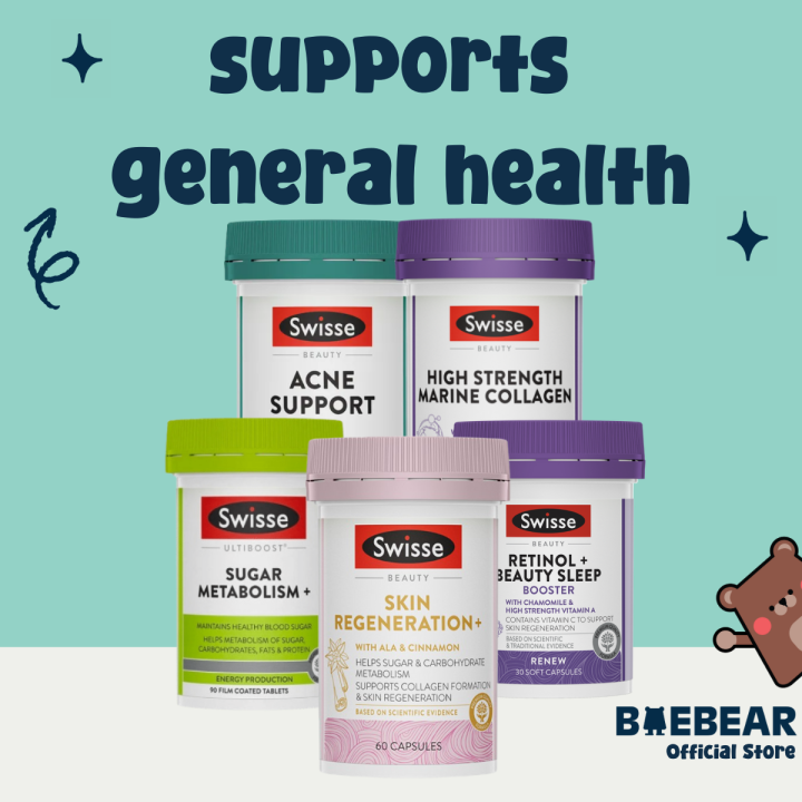 AUTHORIZED STORE Swisse Skin Regeneration 60 Tablets Collagen Formation Maintain Skin Firmness ...