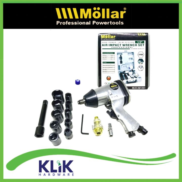 Mollar Air impact Wrench Set 1/2 Inch - Alat Pembuka Pengencang Baut ...