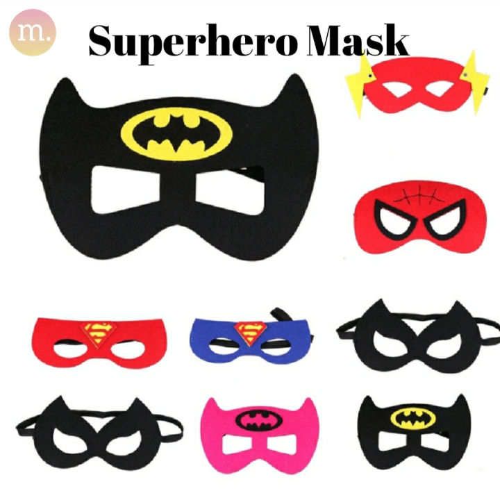Kids Superhero Theme Party Mask School Children's Day Role Play Topeng ...