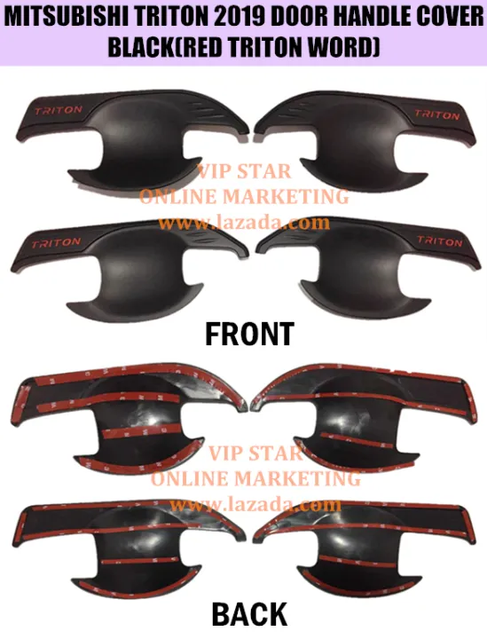 MITSUBISHI TRITON 2019-ON DOOR HANDLE COVER BLACK (TRITON WORD) | Lazada