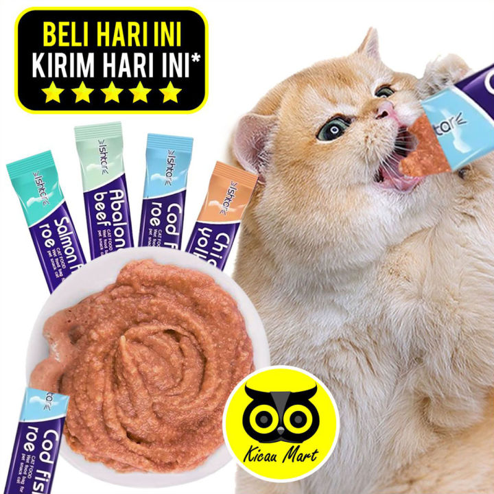 KICAU MART Snack Kucing Isthar Creamy Cat Wet Food Premium Makanan ...