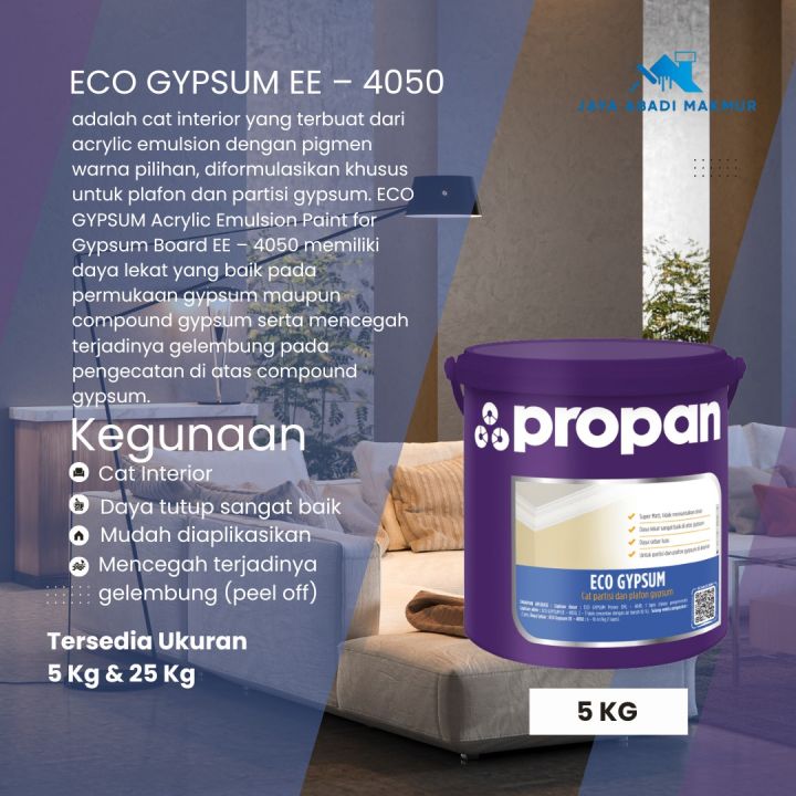 Propan Eco Gypsum EE-4050 Warna 9101 White / Cat Plafon dan Partisi ...