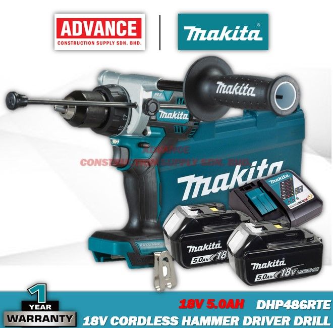 MAKITA DHP486Z / DHP486RTE 18V Cordless Hammer Driver Drill 13MM (1/2") | Lazada