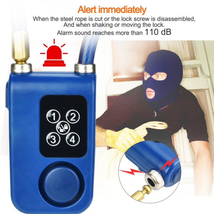 Sonew Smart Keyless Alarm Lock with 110db Alarm IP44 Anti-Theft Chain ...