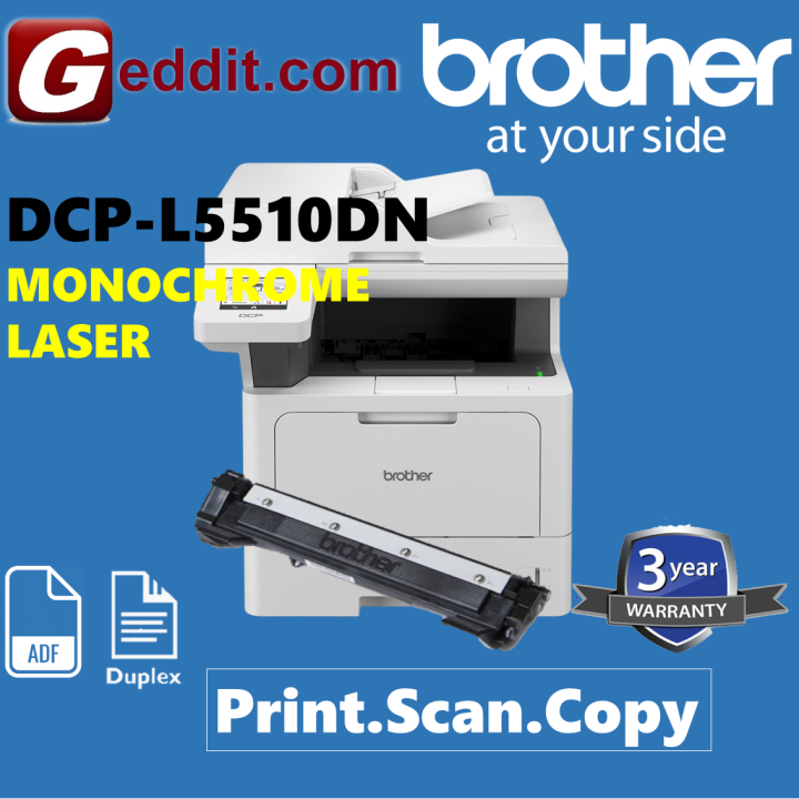 BROTHER DCP-L5510DN PRINT,SCAN,COPY,MONO LASER PRINTER MOBILE PRINT ADF ...