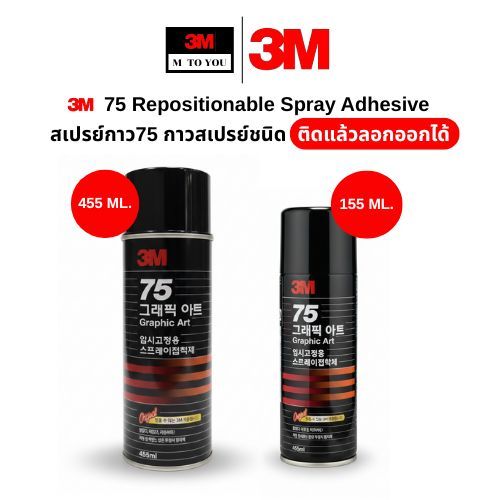 3M 75 Repositionable Spray Adhesive สเปรย์กาว75 กาวสเปรย์ชนิดติดแล้วลอก ...