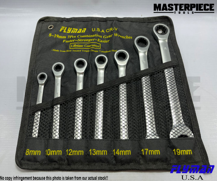 Flyman Combination Ratchet Wrench Set 7 Pcs.(Fix Ratchet End) | Lazada PH