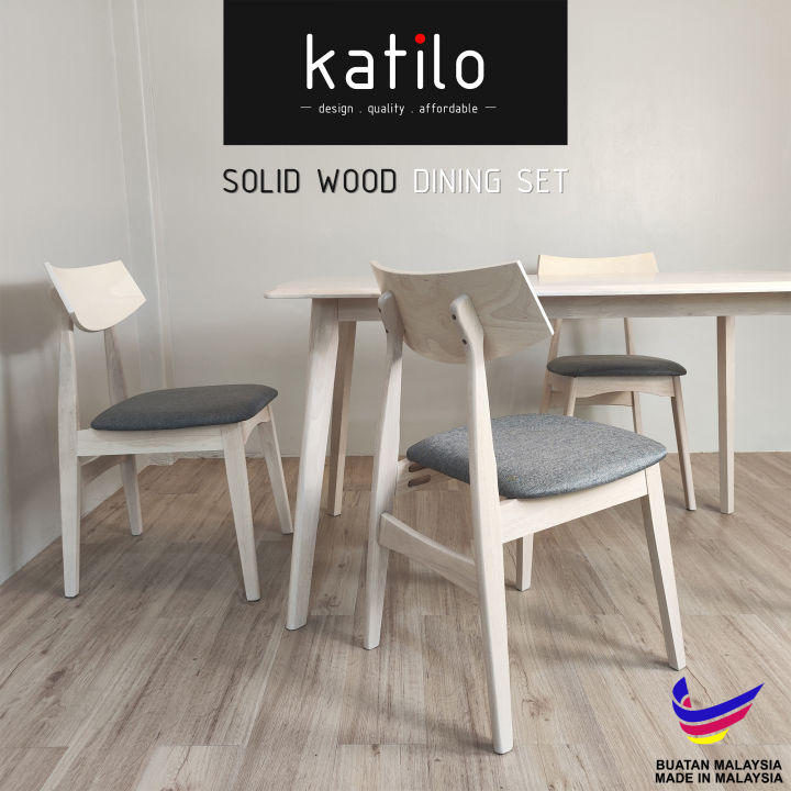AUSTON Dining Set / Dining Chair / Dining Table / Solid Wood / Kerusi ...