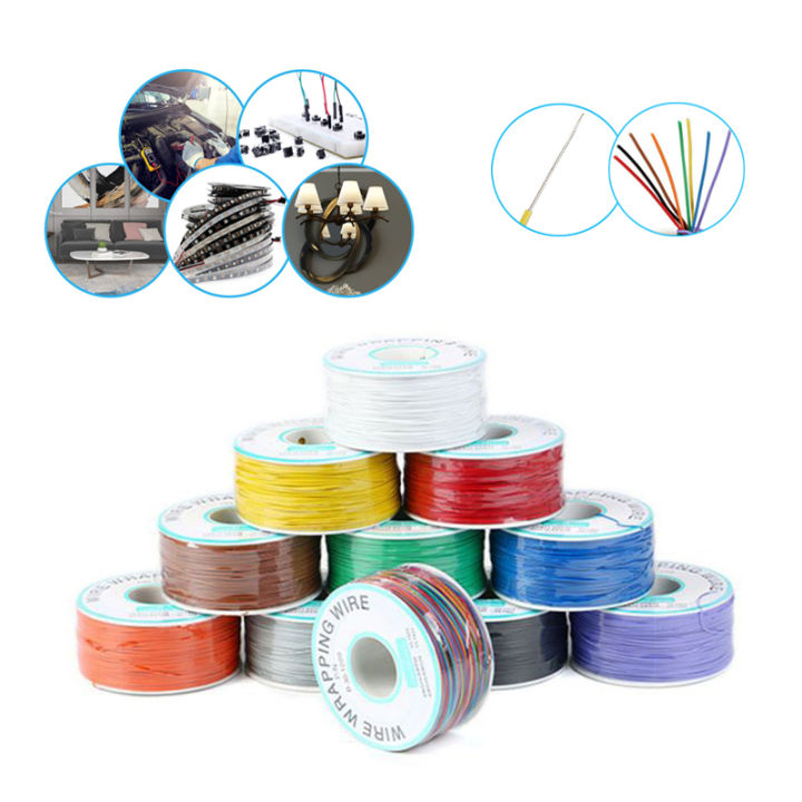250Meters 30 AWG Wrapping Wire 10 Colors Single Strand Copper Cable Ok ...
