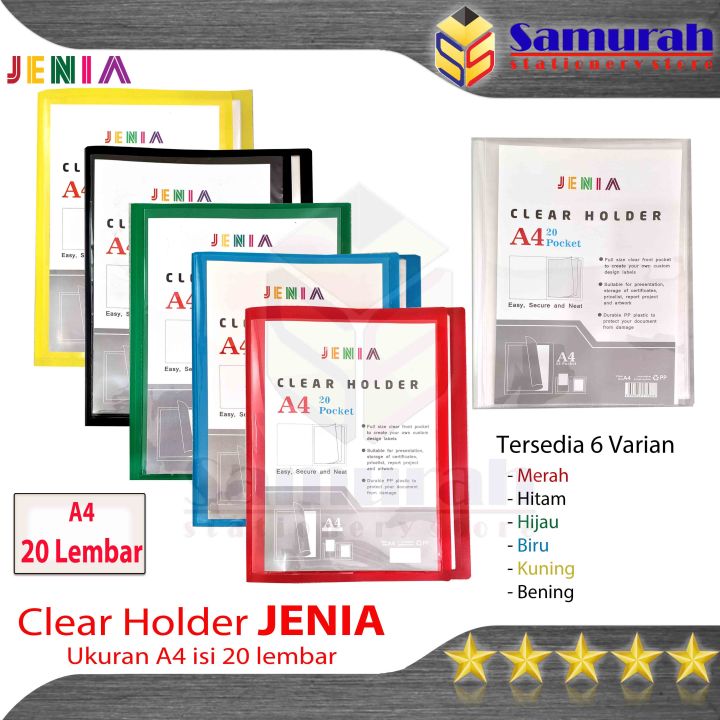 Map Clear Holder A4 20 Pocket Polos / Album Kertas isi 20 Lembar ...