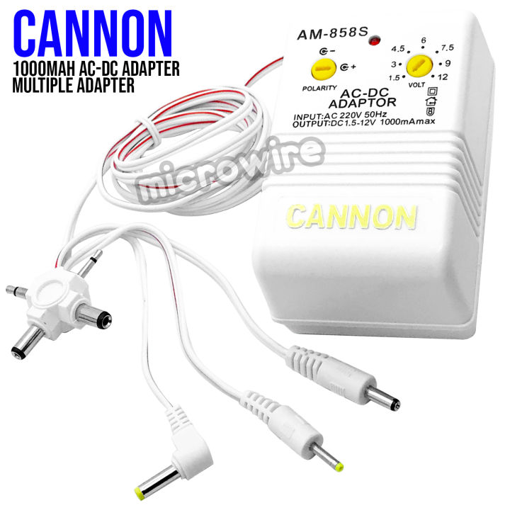 Cannon AM-858S AC-DC Multiple Adaptor 1000mAh Heavy Duty | Lazada PH