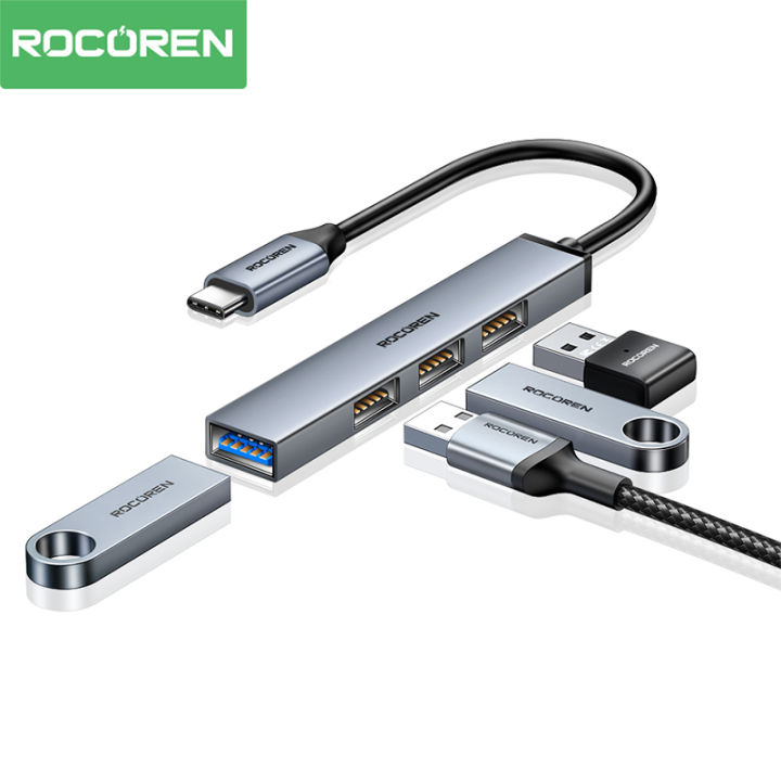 Rocoren 4 in 1 USB C HUB with USB 3.0 2.0 Port for MacBook Pro Air ...