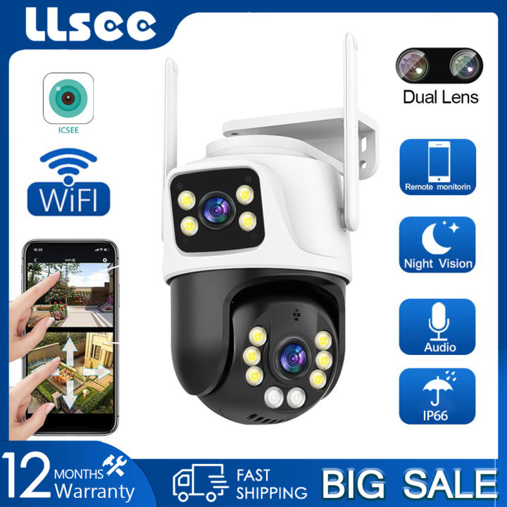 LLSEE icsee 8MP 4K camera 2 mắt, camera ngoài trời kết nối không dây ...