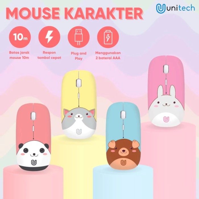 MOUSE WIRELESS UNITECH KARAKTER M2 | Lazada Indonesia