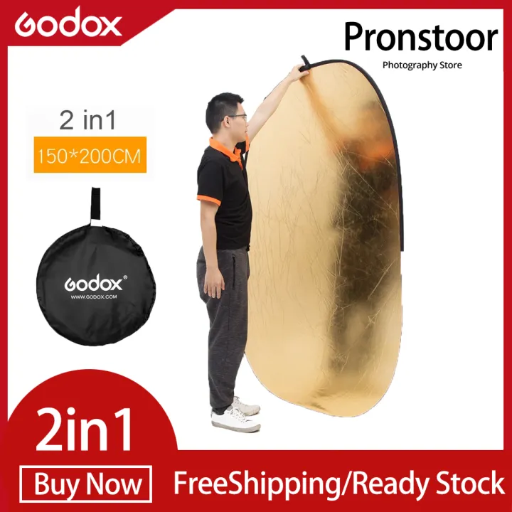 Godox 150*200cm 2 in 1 Gold and Silver Portable Photography Reflector ...