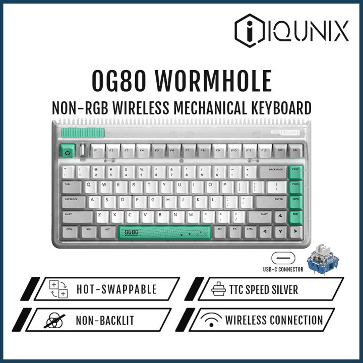 iQUNIX OG80 Wormhole Wireless Non-Backlit HotSwappable Mechanical ...