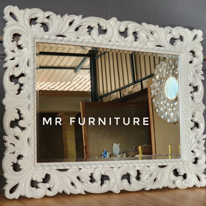 Cermin Dinding Frame Kayu Ukiran | Lazada Indonesia