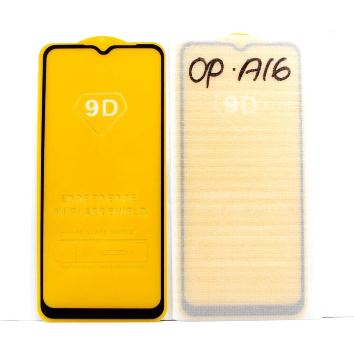 TEMPERED GLASS 9D A16- 2021 CPH2269 HITAM = A17 2022 CPH2477 A17K ...
