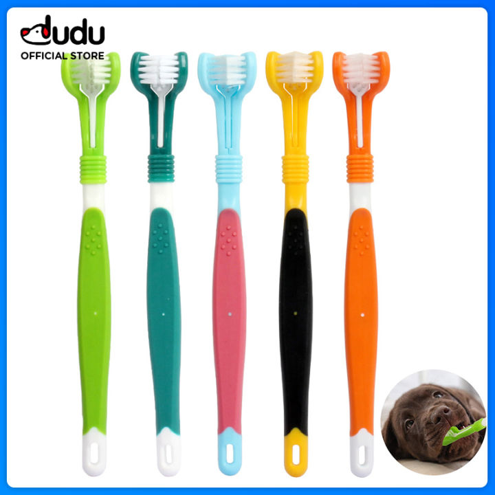 DUDU Pet 1pc Pet Three-head Toothbrush Multi-angle Cleaning Addition ...