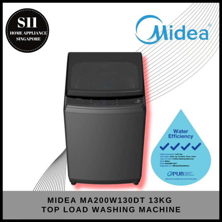 MIDEA MA200W130 / MA200W130DT 13KG TOP LOAD WASHING MACHINE - 2 YEARS ...