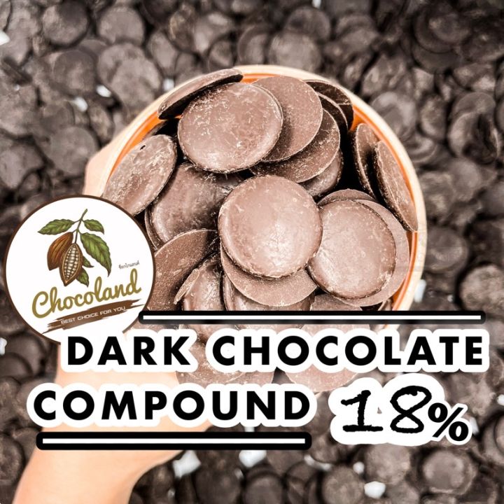 ส่งฟรี Dark Chocolate Compound ดาร์กช็อกโกแลตคอมพาวเม็ดกระดุม 1kg ...