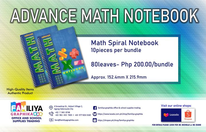 Advance - Math Notebook 10's | Lazada PH