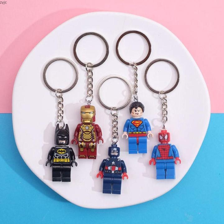 ZYJC Pink Lego Keychain Building Blocks Fairy Batman School Bag Pendant ...
