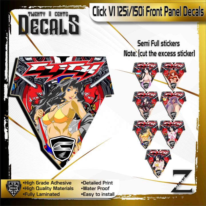Honda Click V1 125i / 150i front panel High-quality decal sticker (sexy ...