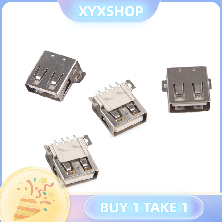 XYX 10pcs USB2.0 Type A Standard Port FEMALE SOLDER jacks Connector PCB SOCKET USB-A TYPE SMT ...