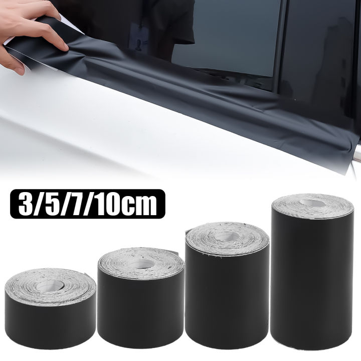 3/5/7/10CM Glossy Black Vinyl Car Stickers Flexible PVC Film Auto ...
