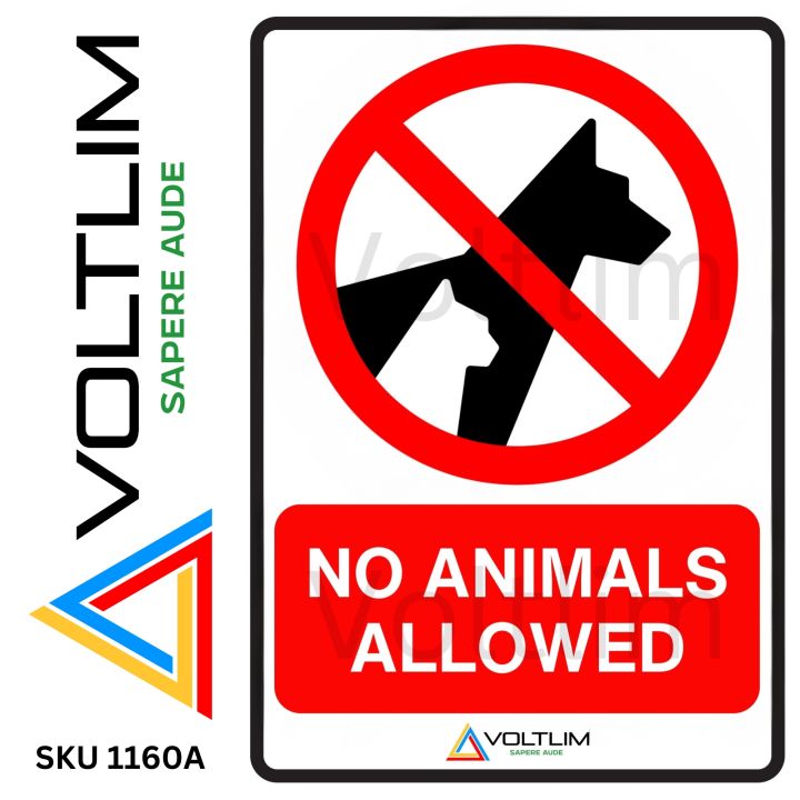 No Animals Allowed Prohibition Symbol Stop Sign Label Sticker (Various ...