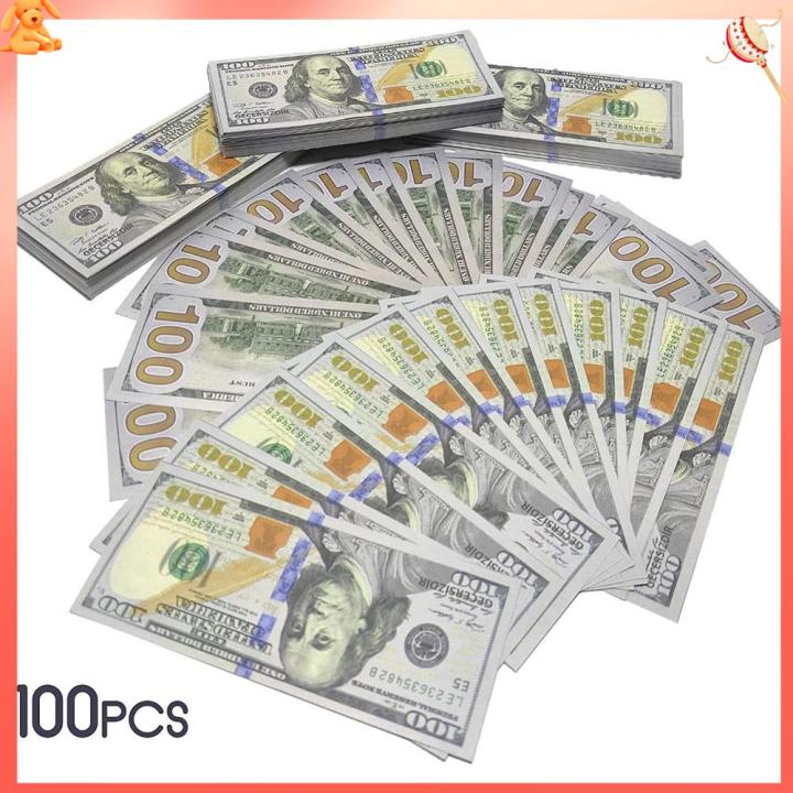 LIPS 100PCS Music Videos Full Print Magic Dollar Bills Money Prop Show ...