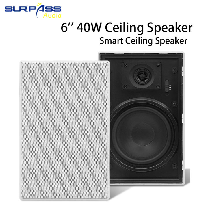 6 inch 40W Two Way Rectangular Ceiling Speakers Home Stereo System ...