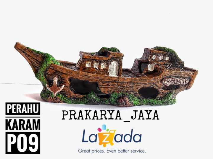 P09 HIASAN AKUARIUM PERAHU KARAM / DEKORASI AKUARIUM PERAHU KARAM P09 ...