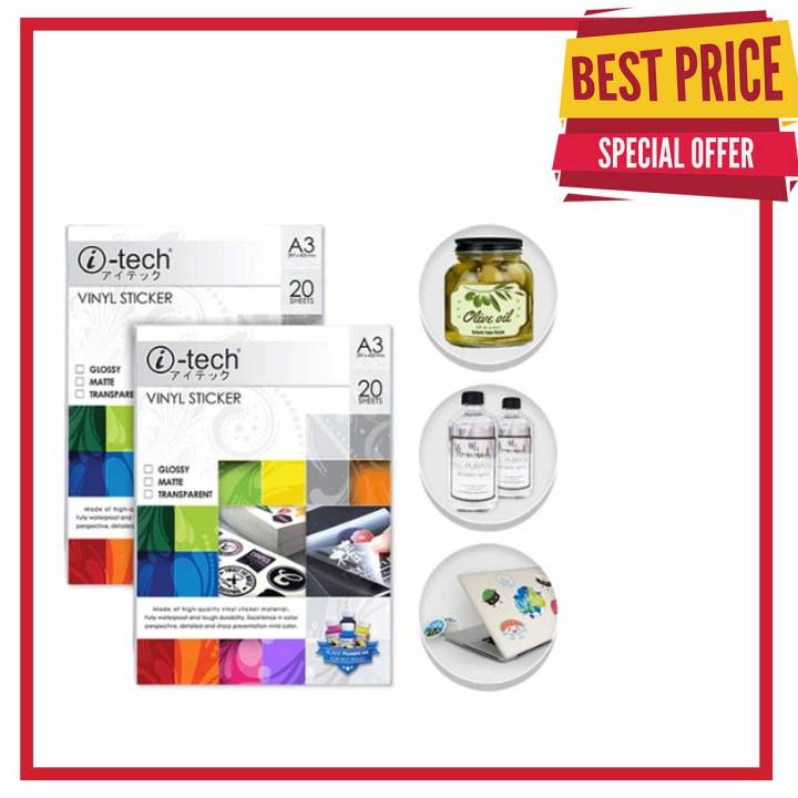 (1 PACK A3 SIZE) i-tech Waterproof Printable Vinyl Sticker | Lazada PH