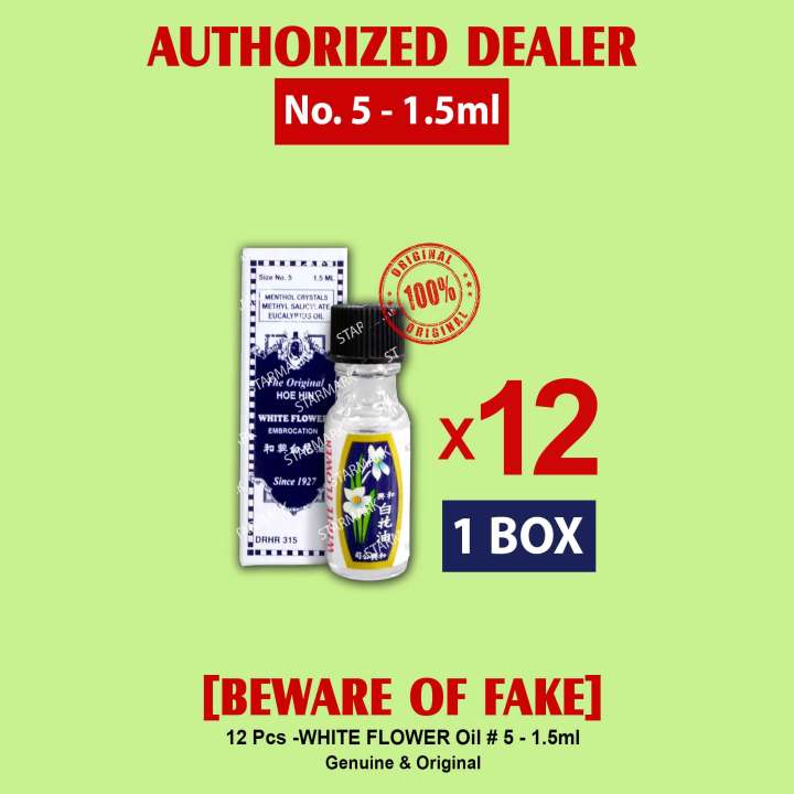 White Flower Oil No. 5 #5 - 1.5ml AUTHENTIC - Set of 12 Bottles | Lazada PH