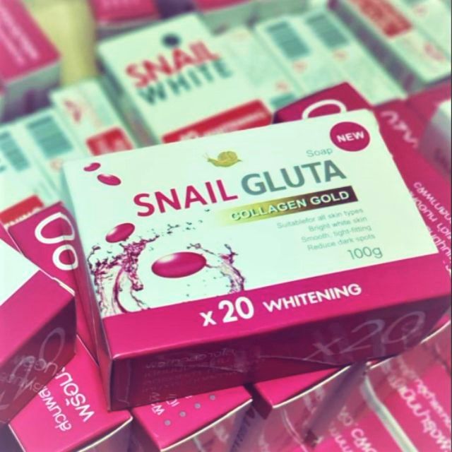 Snail Gluta Collagen Gold Soap 80g X20Whitening 100%ORIGINAL Perfect ...
