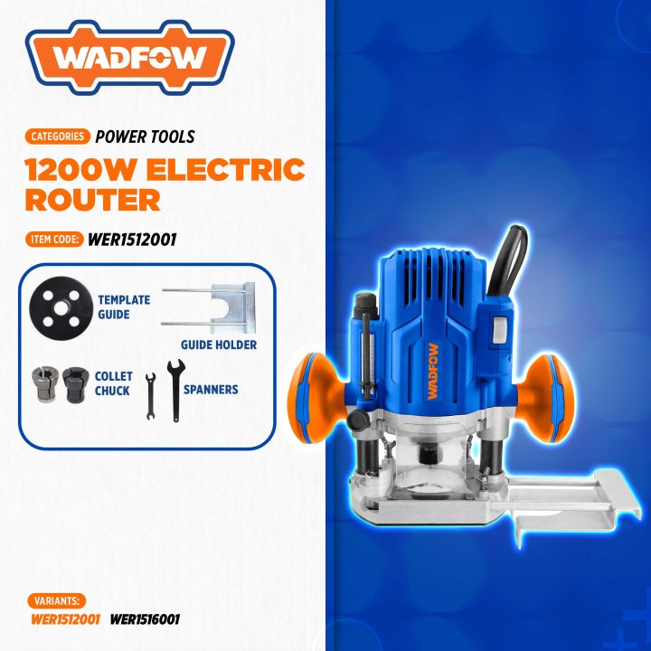 WADFOW Electric Router 1200W / 1600W Handheld Plunge Wood Router ...