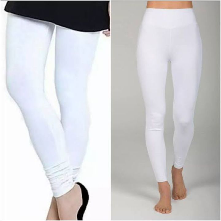 Legging Bahan Spandek/Licin Putih Ukuran Standar dan Jumbo | Lazada ...