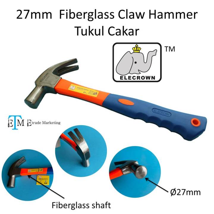 ELECROWN FG27 FIBERGLASS CLAW HAMMER 27mm / TUKUL CAKAR | Lazada