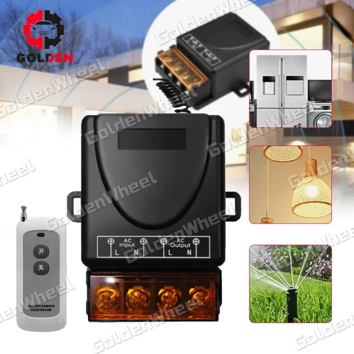 Saklar Remote Control Kontrol Lampu Mobil 433Mhz AC 220V 30A Kontrol ...