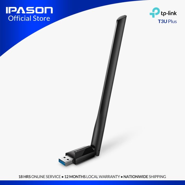 Tp-Link Archer T3U Plus AC1300 High Gain Wireless Dual Band USB Adapter ...