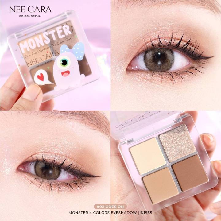 N1965 NEE CARA MONSTER 4 COLORS EYESHADOWS นีคาร่า มอนส์เตอร์ อายแชโดว์ ...
