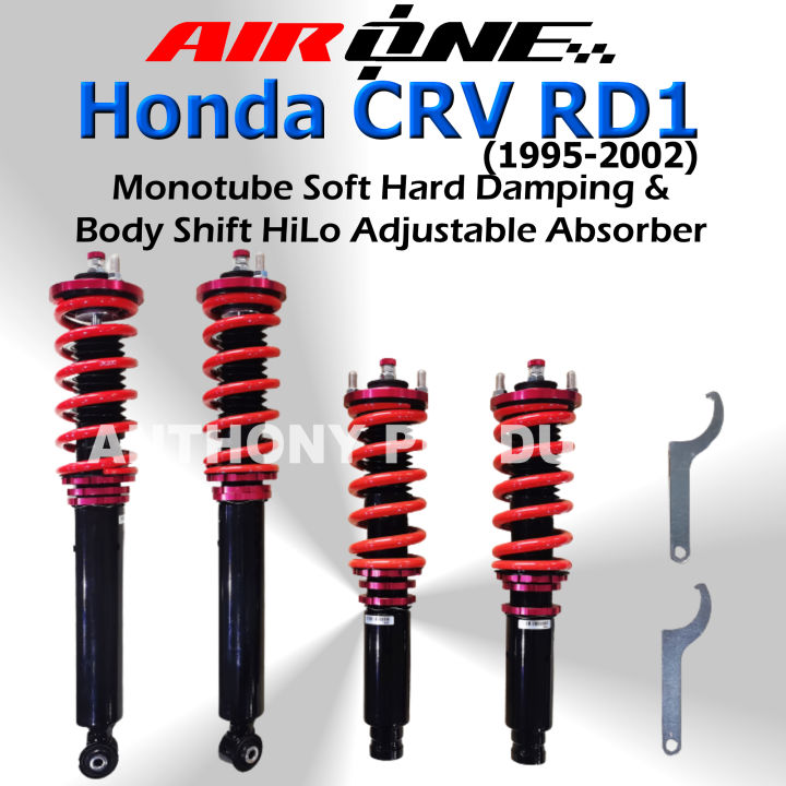 Honda CRV RD1 1995-2002 CR-V Monotube Soft Hard and Height Adjustable absorber kit | Lazada