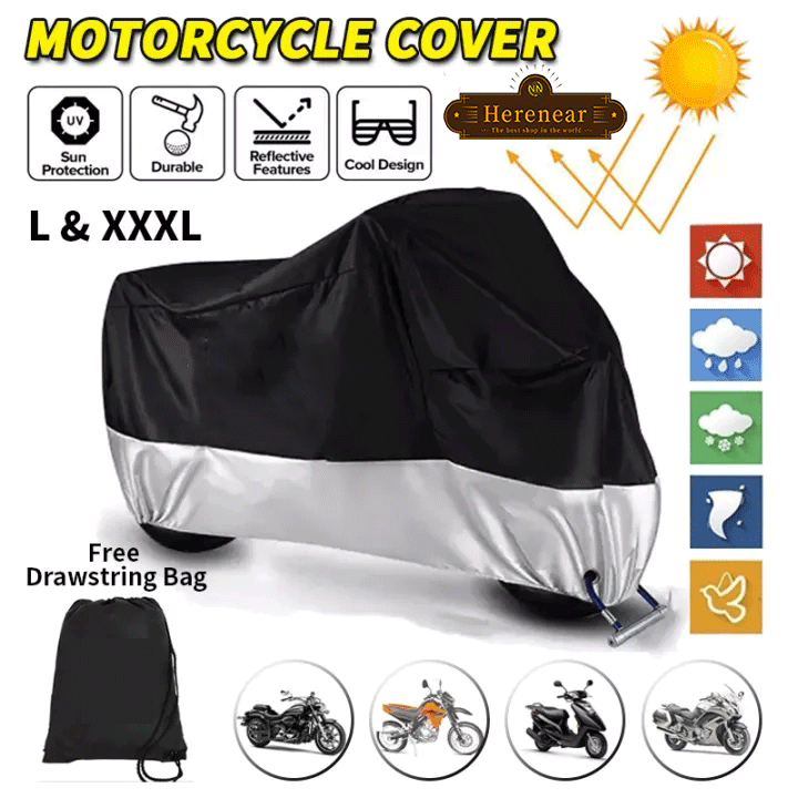 cod Motorcycle Cover Waterproof With UV Protection For Honda Click 125i ...