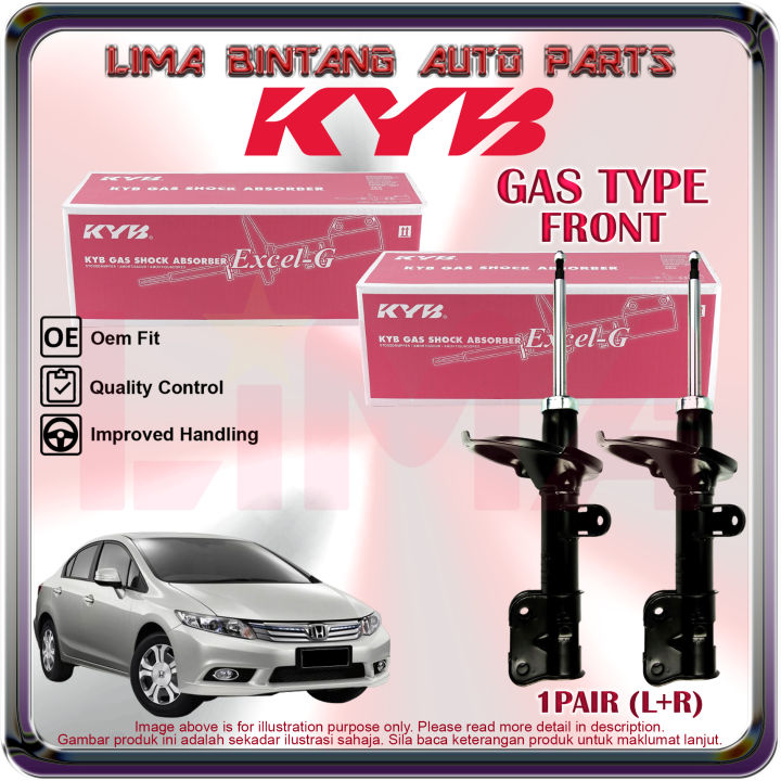 ( 1Pair ) Honda Civic FB TRO Front Shock Absorber Gas KAYABA KYB (2012 ...