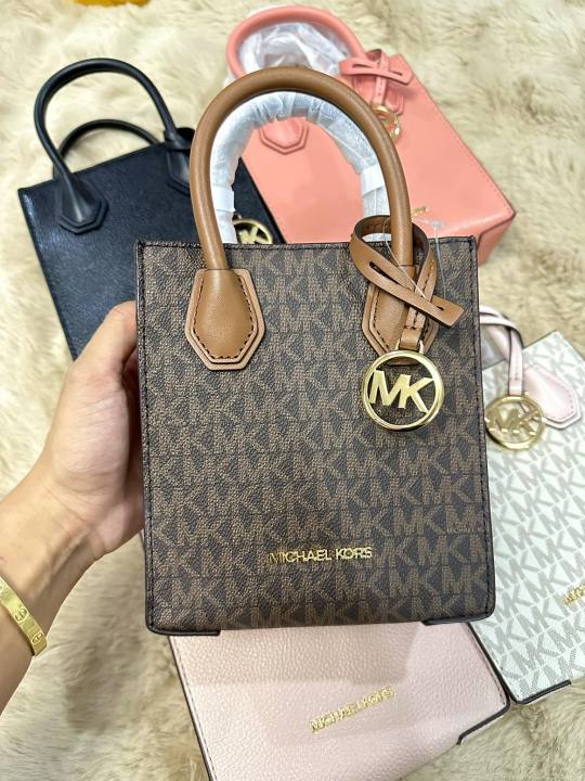 Original Michael Kors Mercer Extra-Small Logo and Leather Crossbody Bag ...