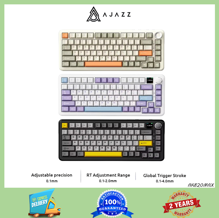 Ajazz Ak820MAX Wired Three Mode Magnetic Axis Keyboard Mechanical Magnetic Axis Keyboard Custom ...