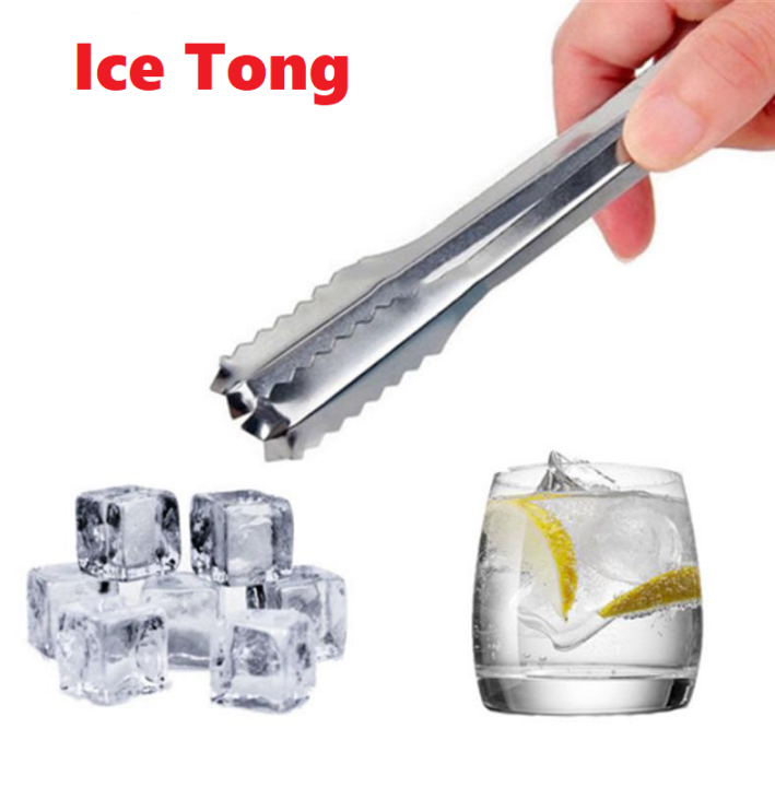 E-STORE Stainless Steel Ice Tong Kitchen Serving Tongs Sugar Ice Cube ...