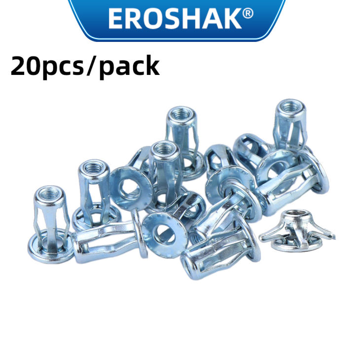 EROSHAK 20pcs M4 M5 M6 M8 Petal Rivets Nut Car License Screw Nut ...